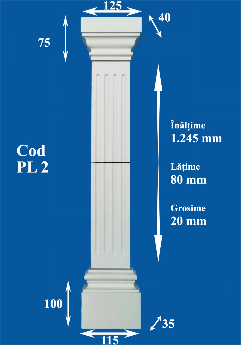 Pilastri si capiteluri decorative din ipsos ADMAR DECOR