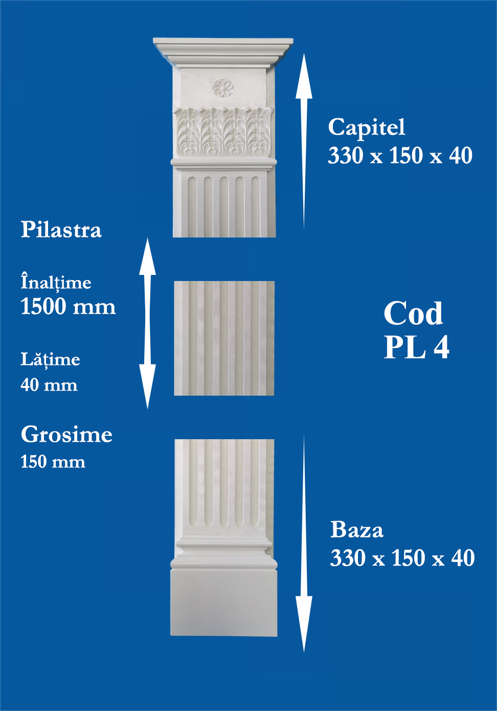 Pilastri si capiteluri decorative din ipsos ADMAR DECOR